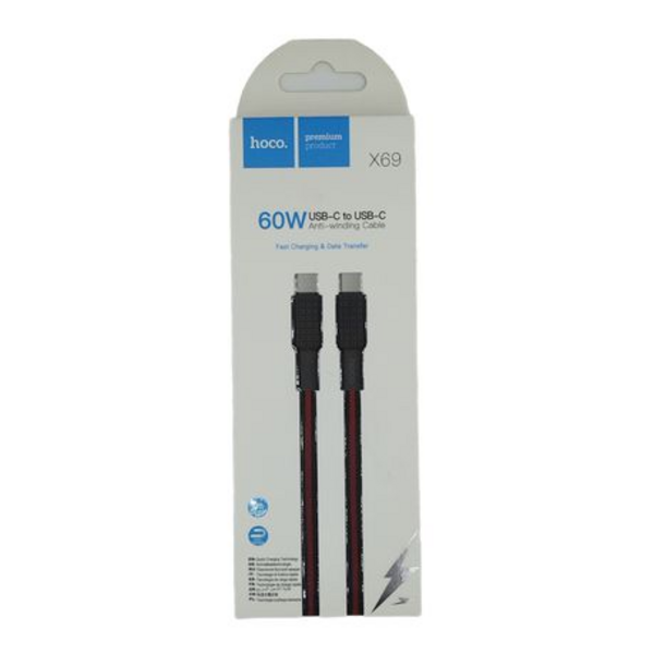 Hoco X69 60w USB-C to USB-C -Fast Charging & Data Cable - Click2buyit